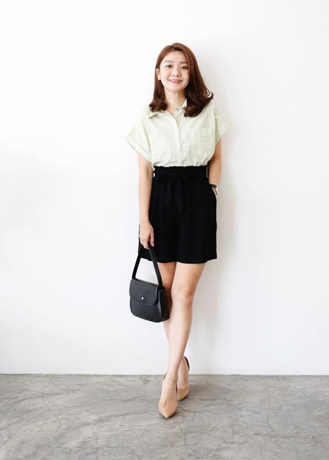 Frill Waist Linen Wide Leg Shorts – JustLove Closet