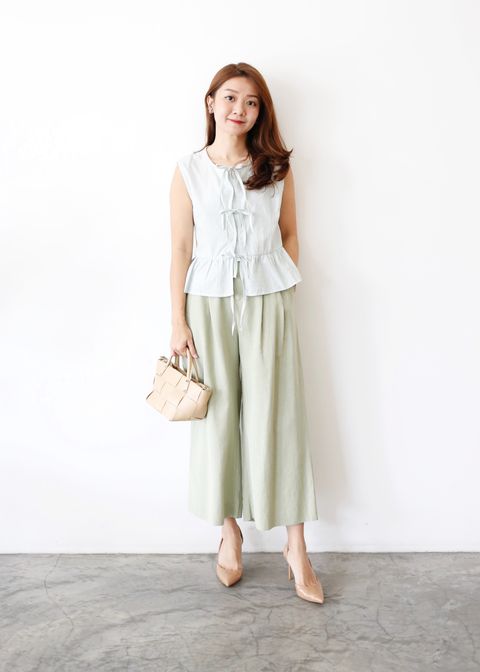 Stripey Butterfly Tie Flared Hem Blouse – JustLove Closet