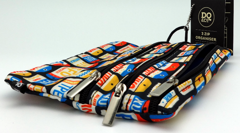 DQ & Co Retro Tags 3 Zip Organizer – GoTravelOutdoor | Luggage ...