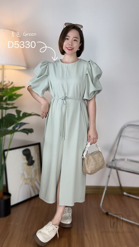 D5330 Puff Sleeve Dress – Attitude Collection