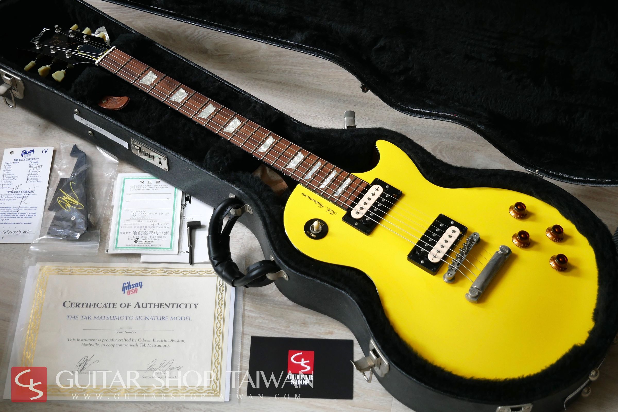 全球限量2001 Gibson Tak Matsumoto Les Paul CY Canary Yellow 全球限量2001 Gibson Tak Matsumoto Les Paul CY Canary Yellow