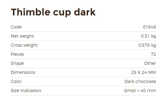 DOBLA, Chocolate Cups - Thimble – Pastry Pro