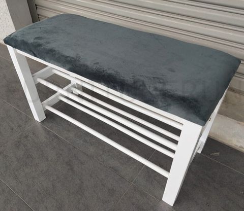 S208 Cushion Seat Shoe Bench with Metal Legs – Furniture Centre ...