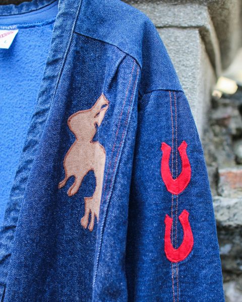 1980's Jerzees Remake Denim Jacket / 運動衫再製丹寧拼接外套 – 虫洞 - vintage and ...