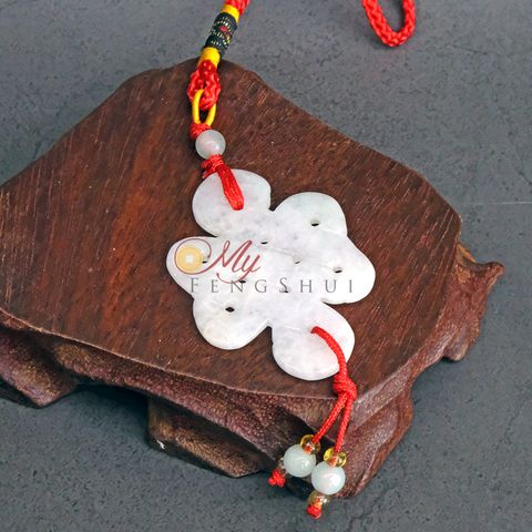Feng Shui Natural Jade Mystic Knot Hanging Ornament Chinese Knot ...
