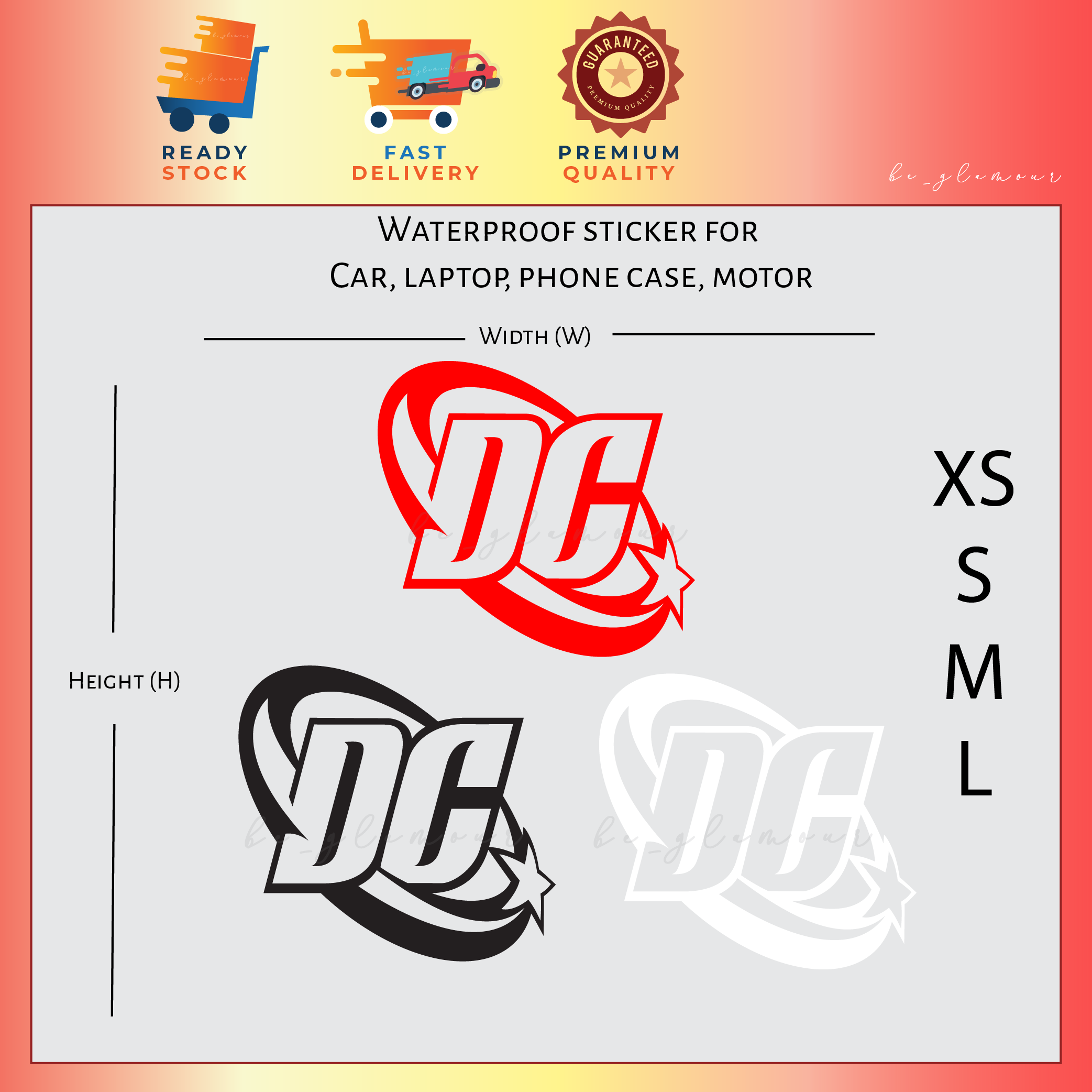 DC Universe Logo Reflective Sticker DCU Superman Batman Kereta ...