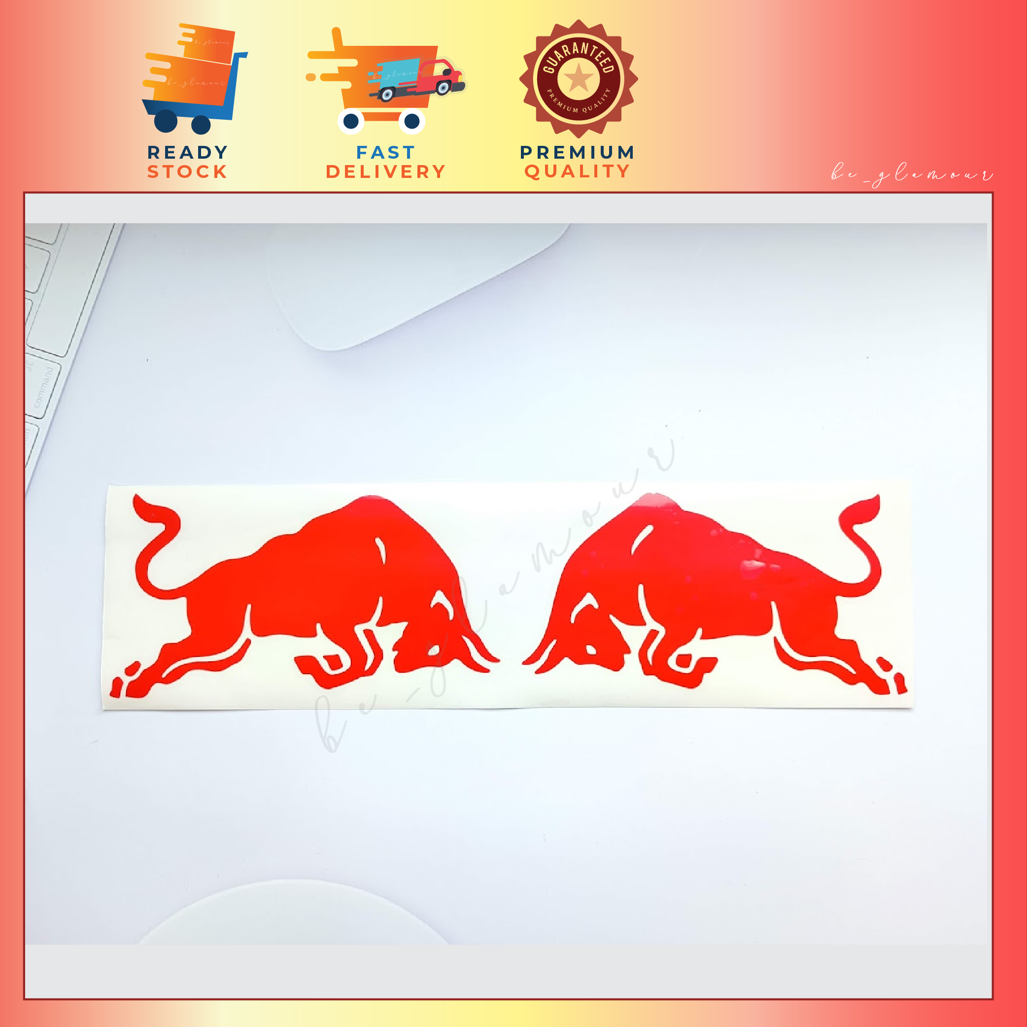 Red Bull Sticker Reflective energy drink bull kereta stiker pantulan ...