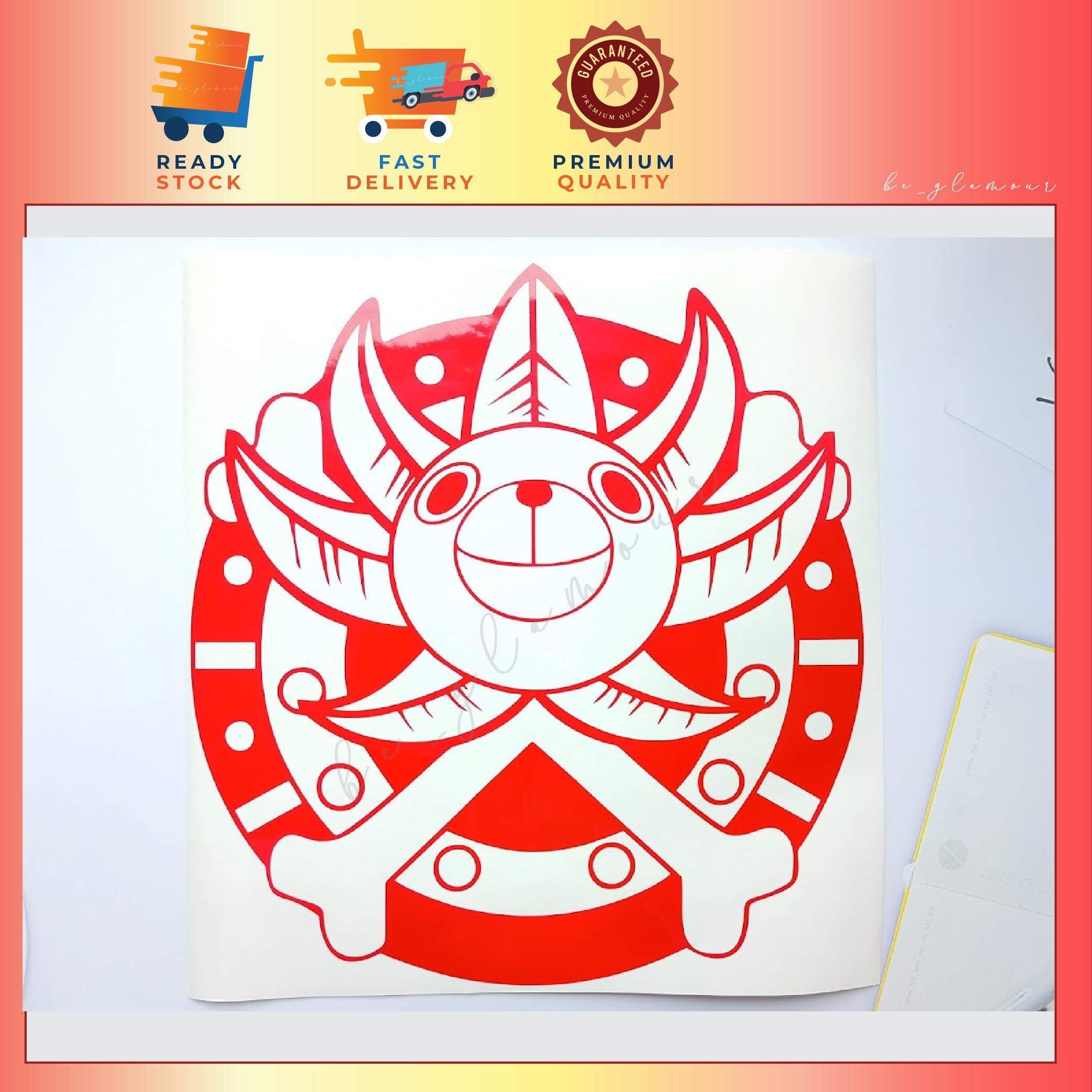 One Piece Thousand Sunny Mugiwara sticker reflective luffy pirate king ...