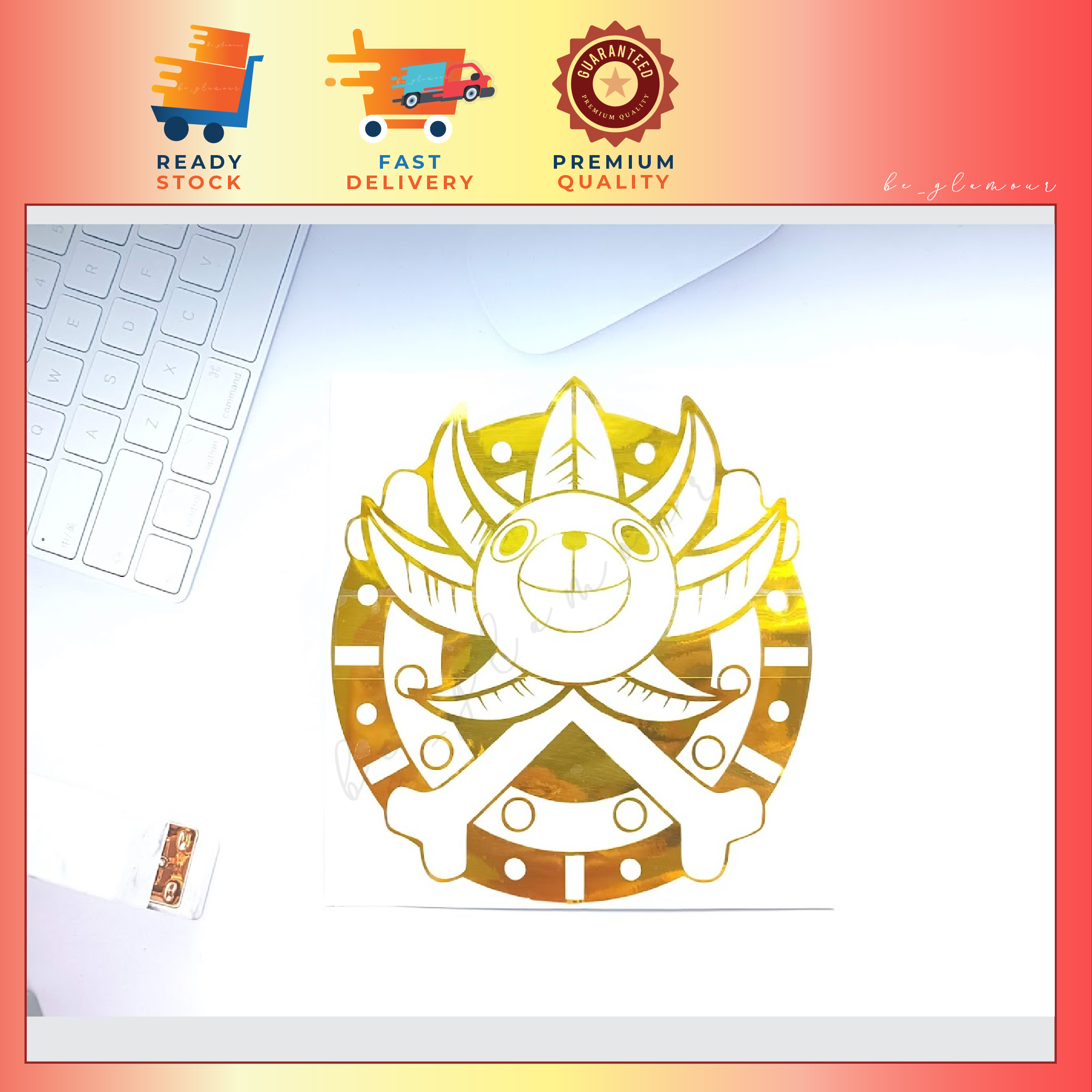 One Piece Thousand Sunny Mugiwara sticker reflective luffy pirate king ...