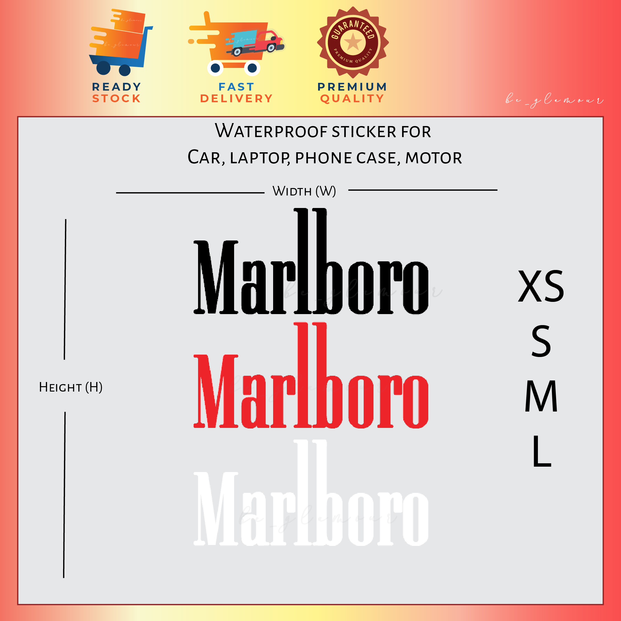 Marlboro motogp Reflective Stickers stiker racing superbike pantulan ...
