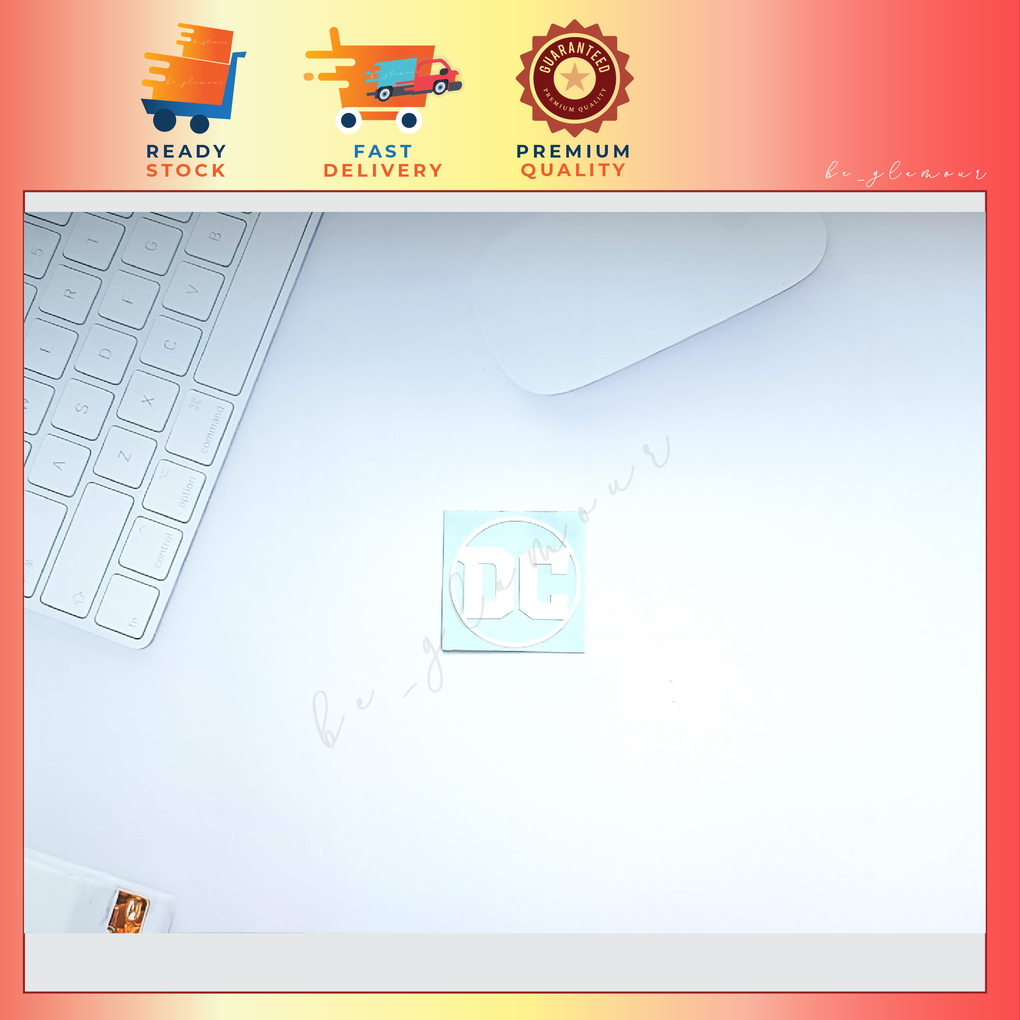 DC Universe Logo Reflective Sticker DCU Superman Batman Kereta ...