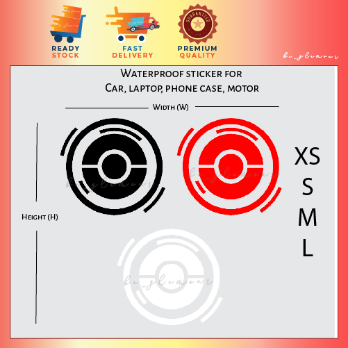 Pokemon go pokestop logo sticker reflective stiker kereta car helmet ...
