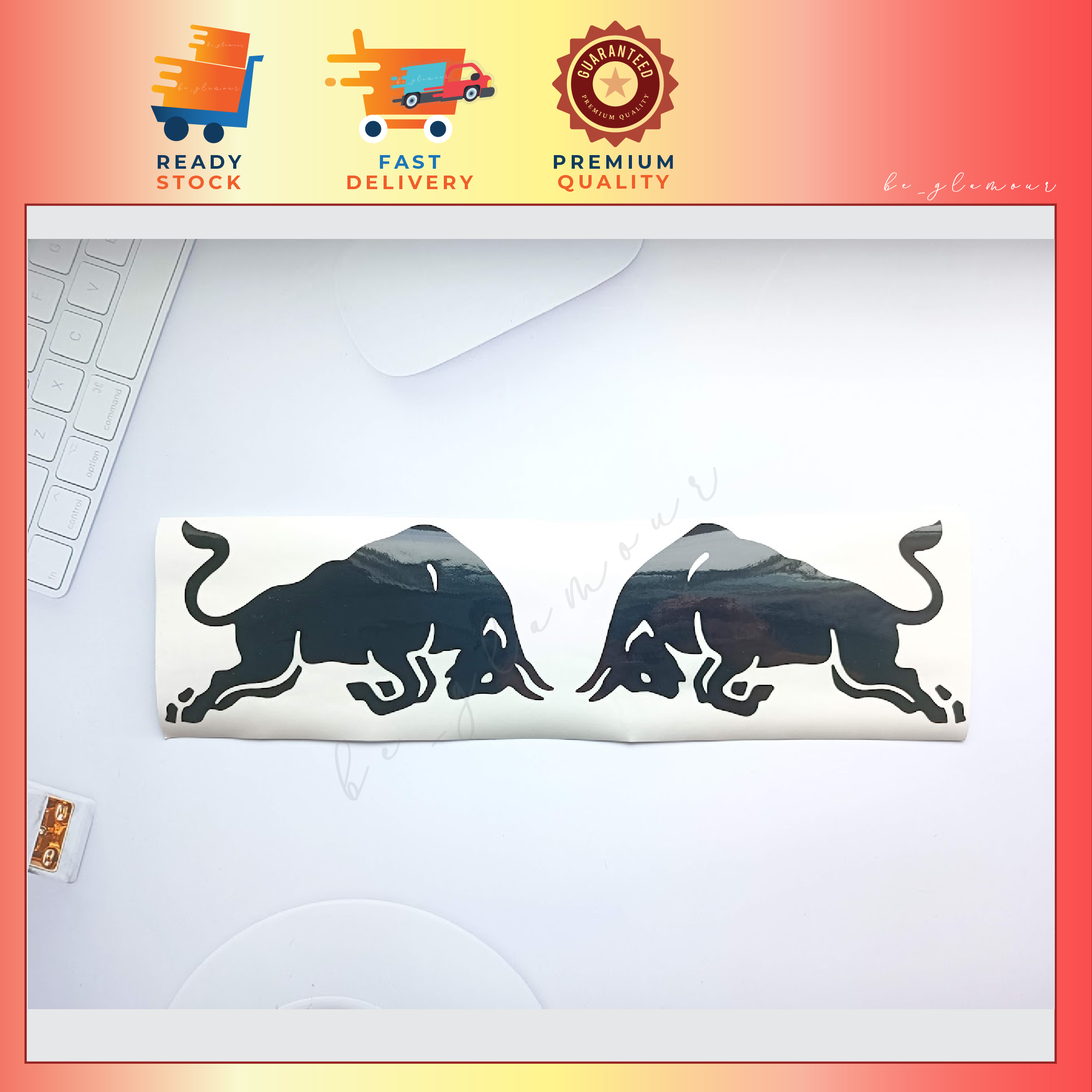 Red Bull Sticker Reflective energy drink bull kereta stiker pantulan ...