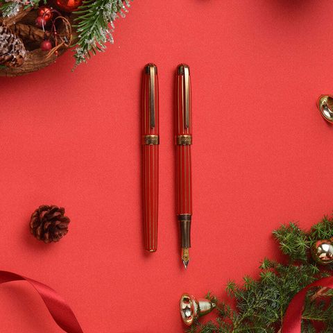 Laban - Red Time and Classic Brass Fountain Pen – JUSPIRIT