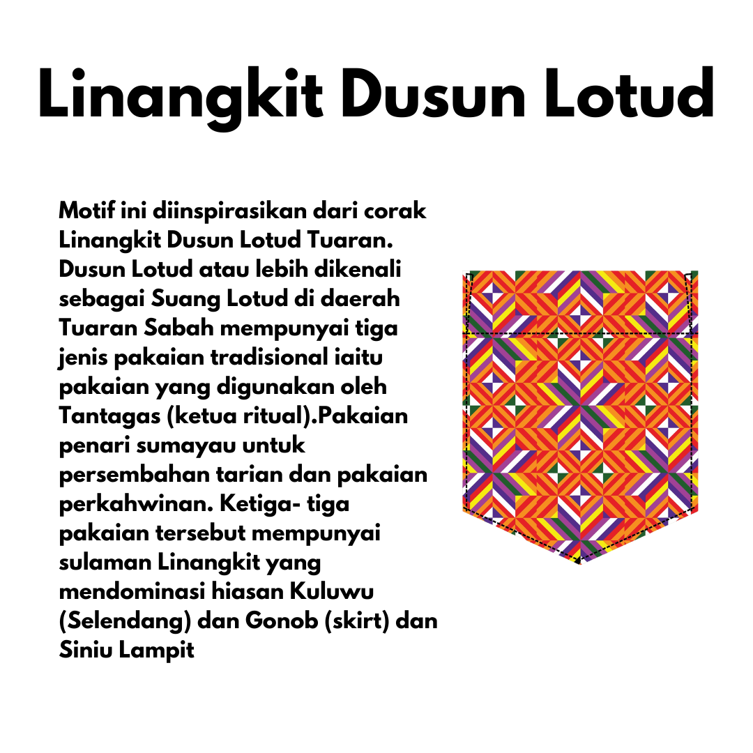 BLACK T-SHIRT WITH MOTIF POCKET (LINANGKIT) – Chanteek Borneo eShop