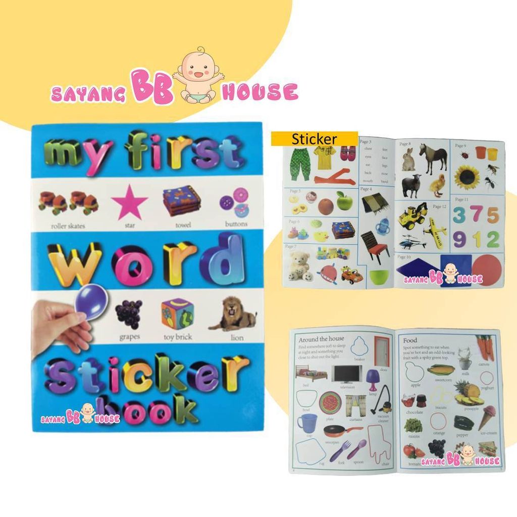 Kid Books My First Word Sticker Book - Fruit , Times , 123 , ABC ...