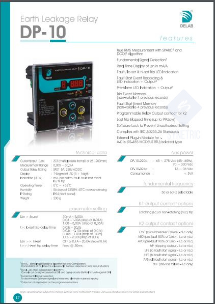 DELAB DP-10 Earth Leakage Relay – Synetric Shop