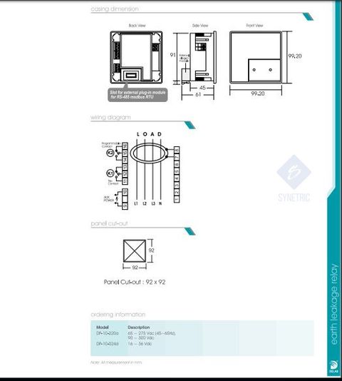 DELAB DP-10 Earth Leakage Relay – Synetric Shop