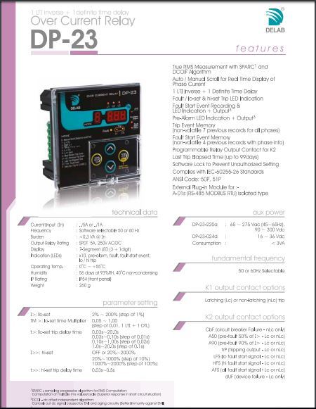 DELAB DP-23 Overcurrent Relay – Synetric Shop