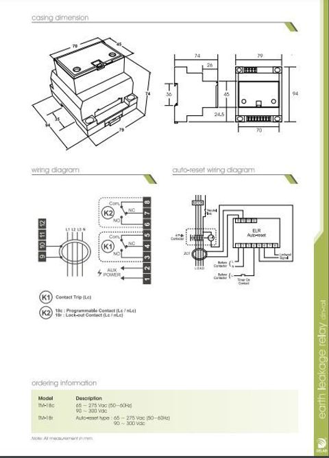 DELAB TM-18C Din-Rail Earth Leakage Relay – Synetric Shop