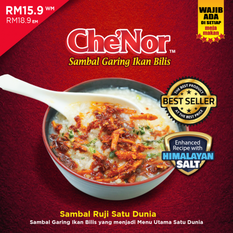 [HALAL] Che'Nor Sambal Garing Ikan Bilis (160g) - New Enhanced Recipe ...