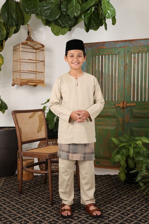 ELHAN Baju Melayu - Khaki Brown – hollakidz