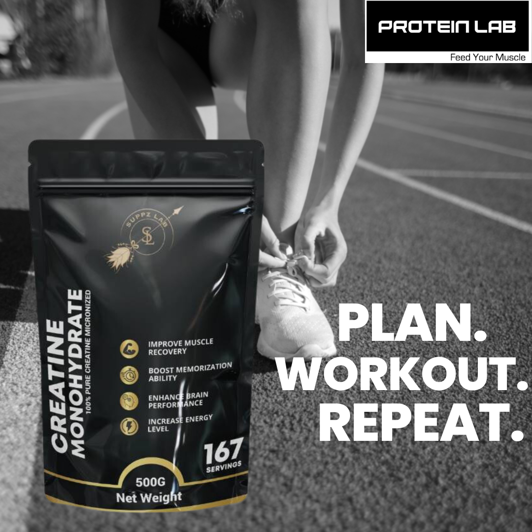 Suppz Lab 100% Micronized Creatine Monohydrate 500g (167 Servings ...
