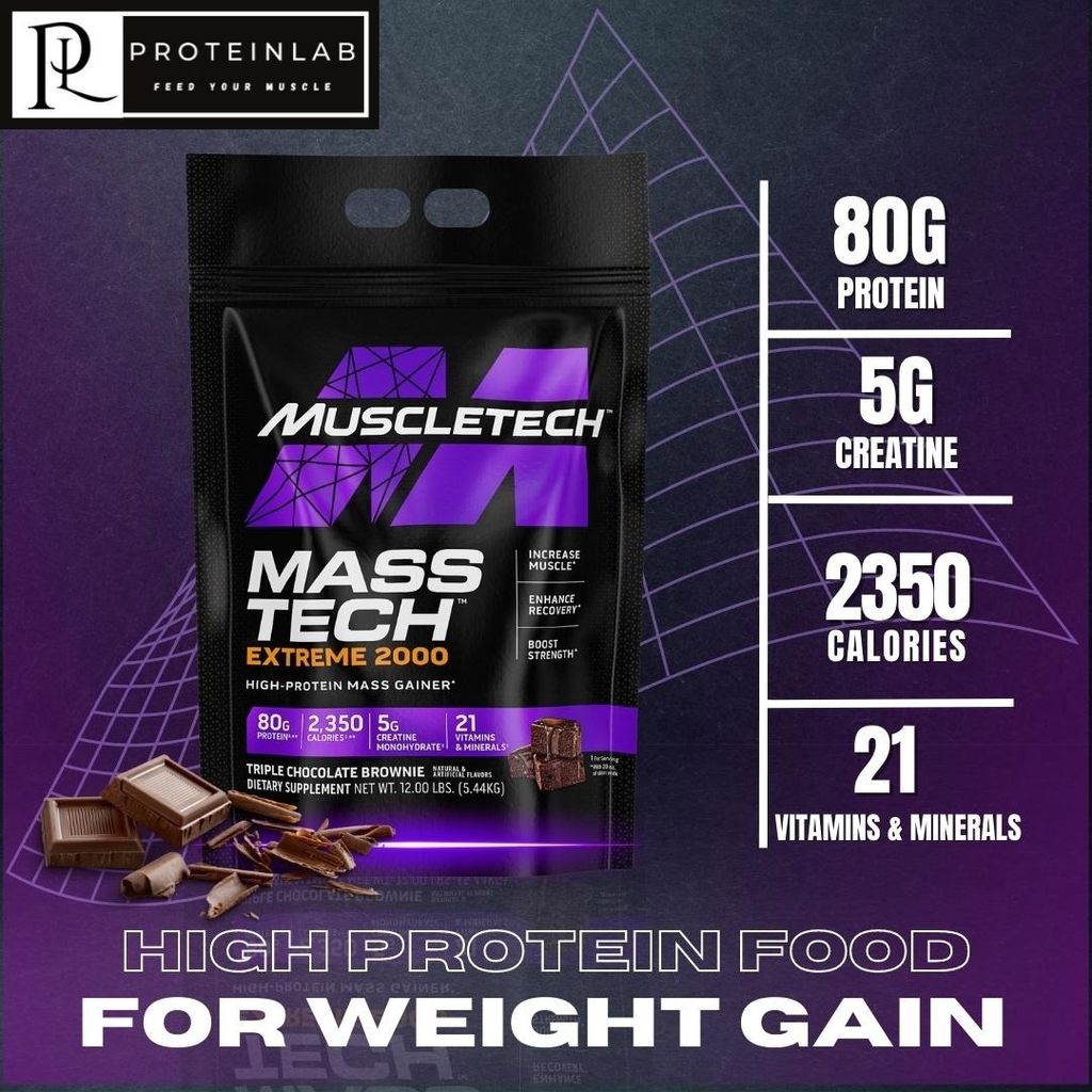 Muscletech Masstech Extreme 2000 High Protein Mass Gainer 6 Lbs Proteinlab Malaysia Sport
