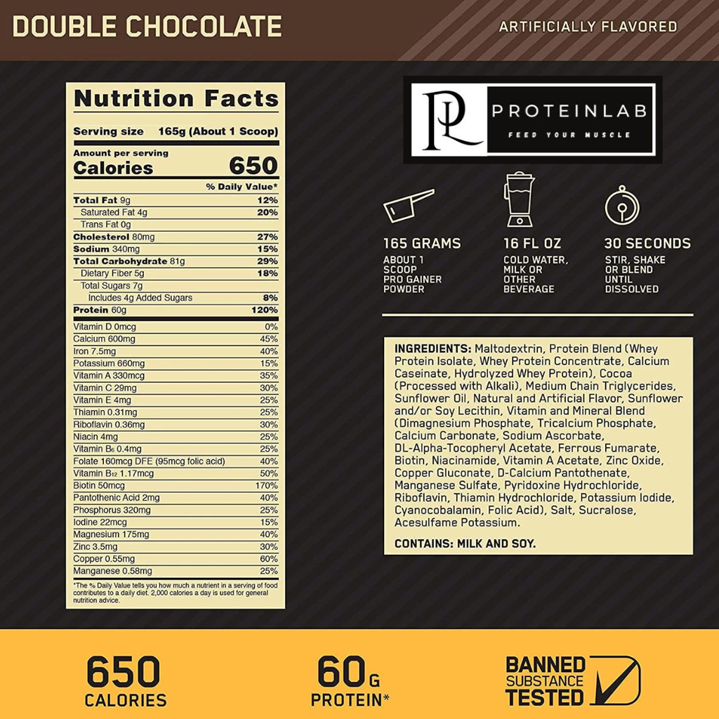 Optimum Nutrition (ON) Gold Standard Pro Gainer (5.09 LBS) – Proteinlab ...