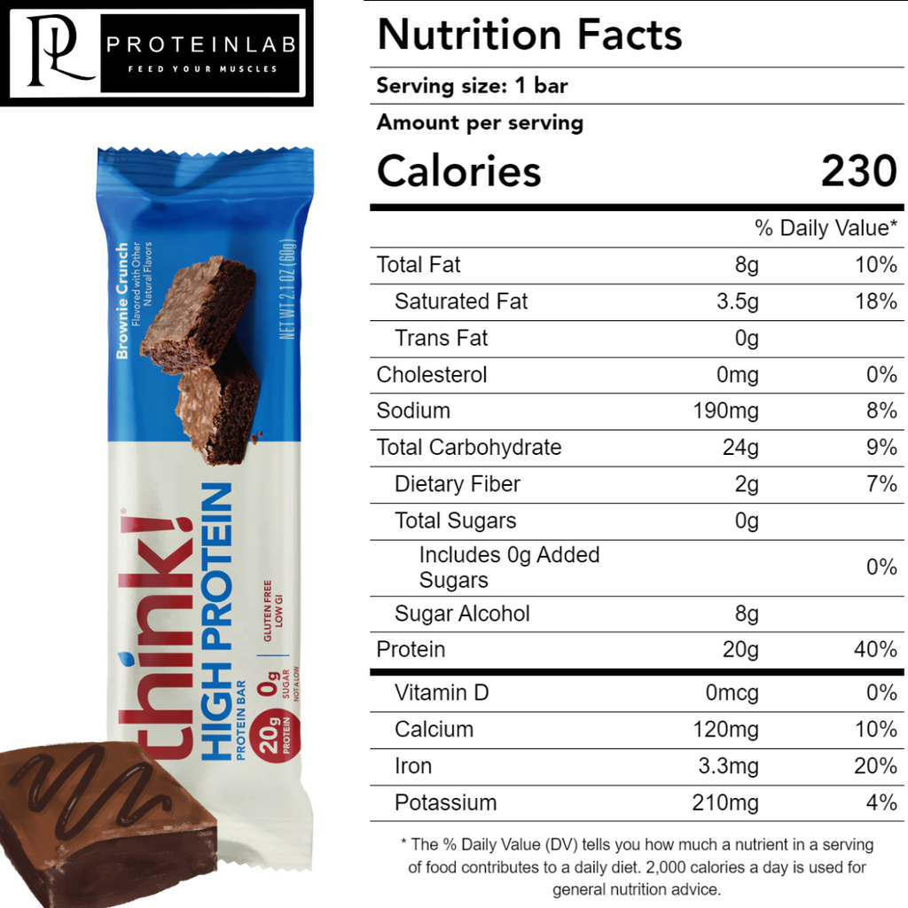 Think High Protein Bar 60g Single Serving Proteinlab Malaysia