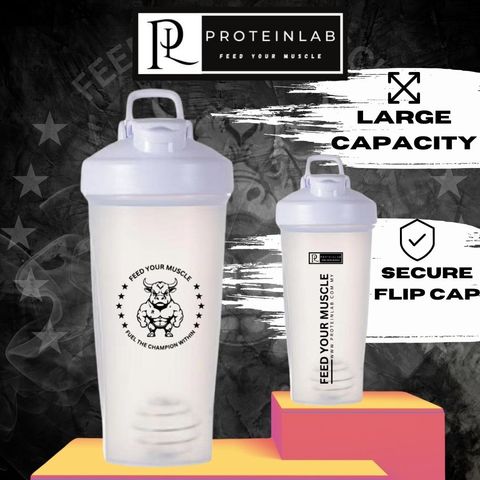 ProteinLab (PLAB) Snaphook Shaker with transparent body (1.5L ...
