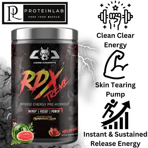 Core Champs RDX Xtreme Pre-Workout (30 Servings): Extreme Muscle Pumps ...