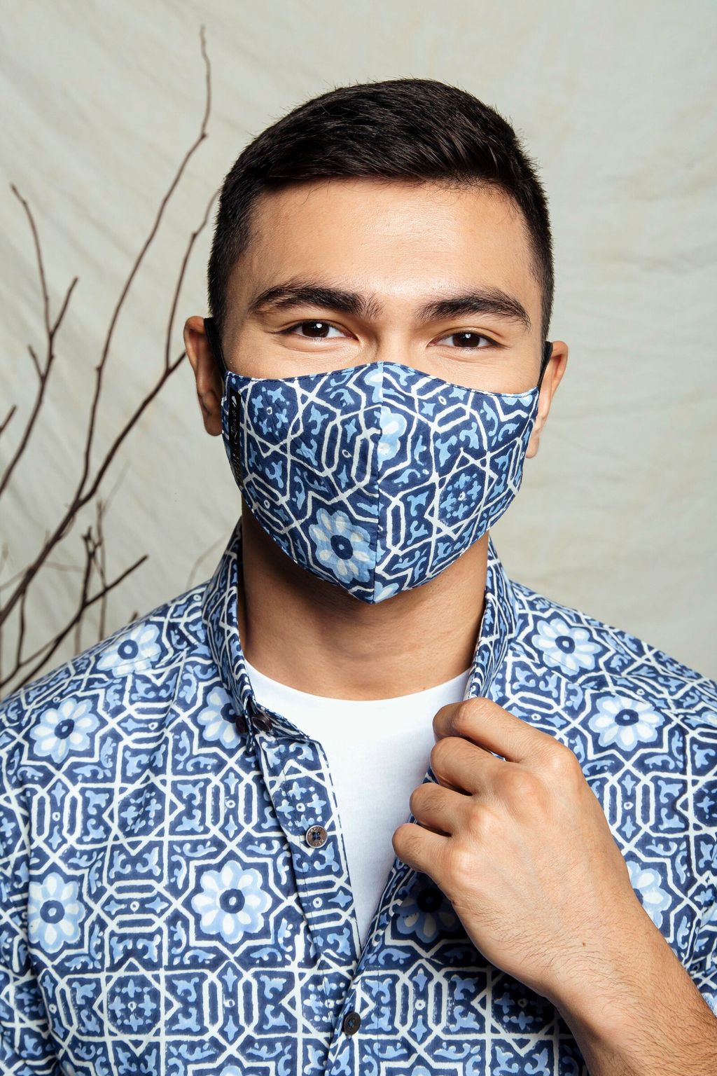 Kapten Batik X Enrich Artisanal Batik Face Mask in Blue