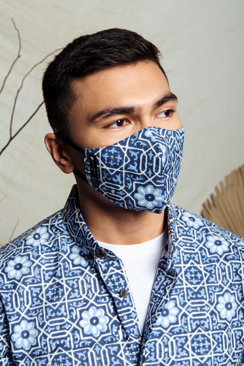 Kapten Batik X Enrich Artisanal Batik Face Mask in Blue