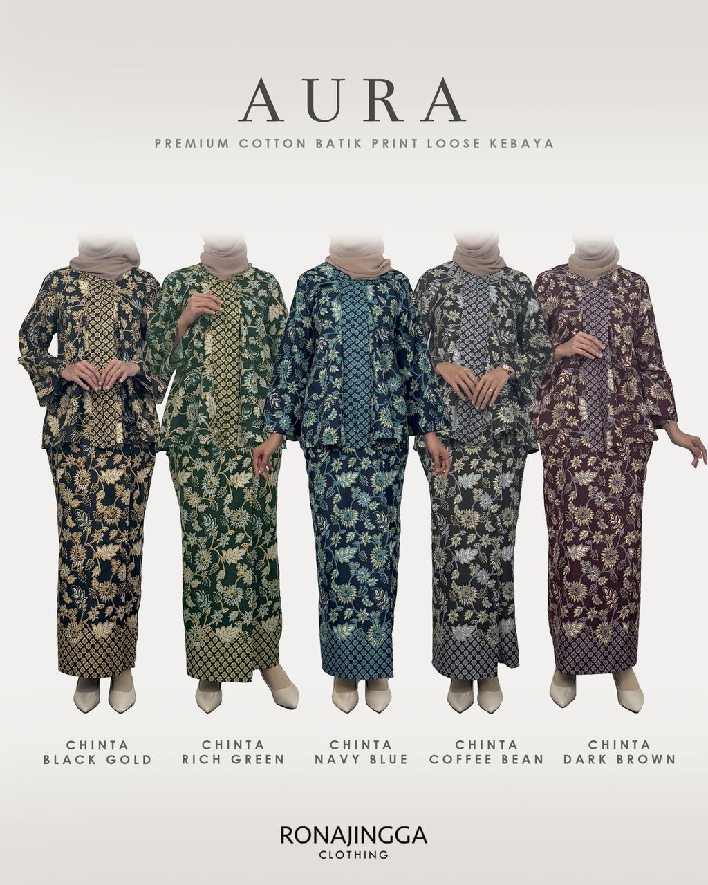 AURA Premium Cotton Batik Print Loose Kebaya – RONA JINGGA