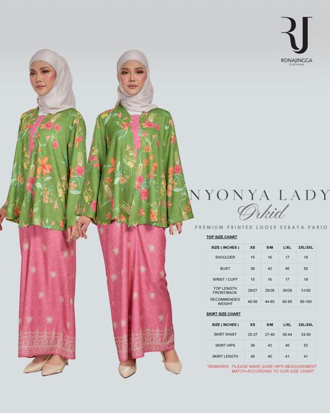 NYONYA LADY ORKID Premium Printed Loose Kebaya – RONA JINGGA