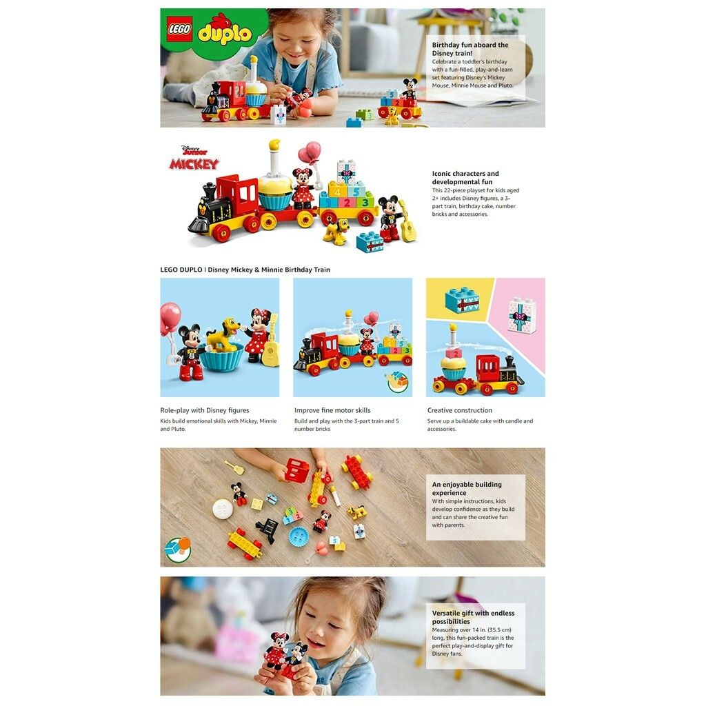 LEGO® DUPLO® 10941 Disney™ Mickey & Minnie Birthday Train (22 Pieces ...