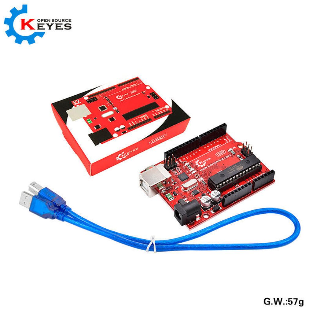 Keyes原廠 Uno開發板 Arduino Uno R3 完全相容 附usb線 傑森創工 網路商店 Arduino、樹莓派的專家,創客的好朋友