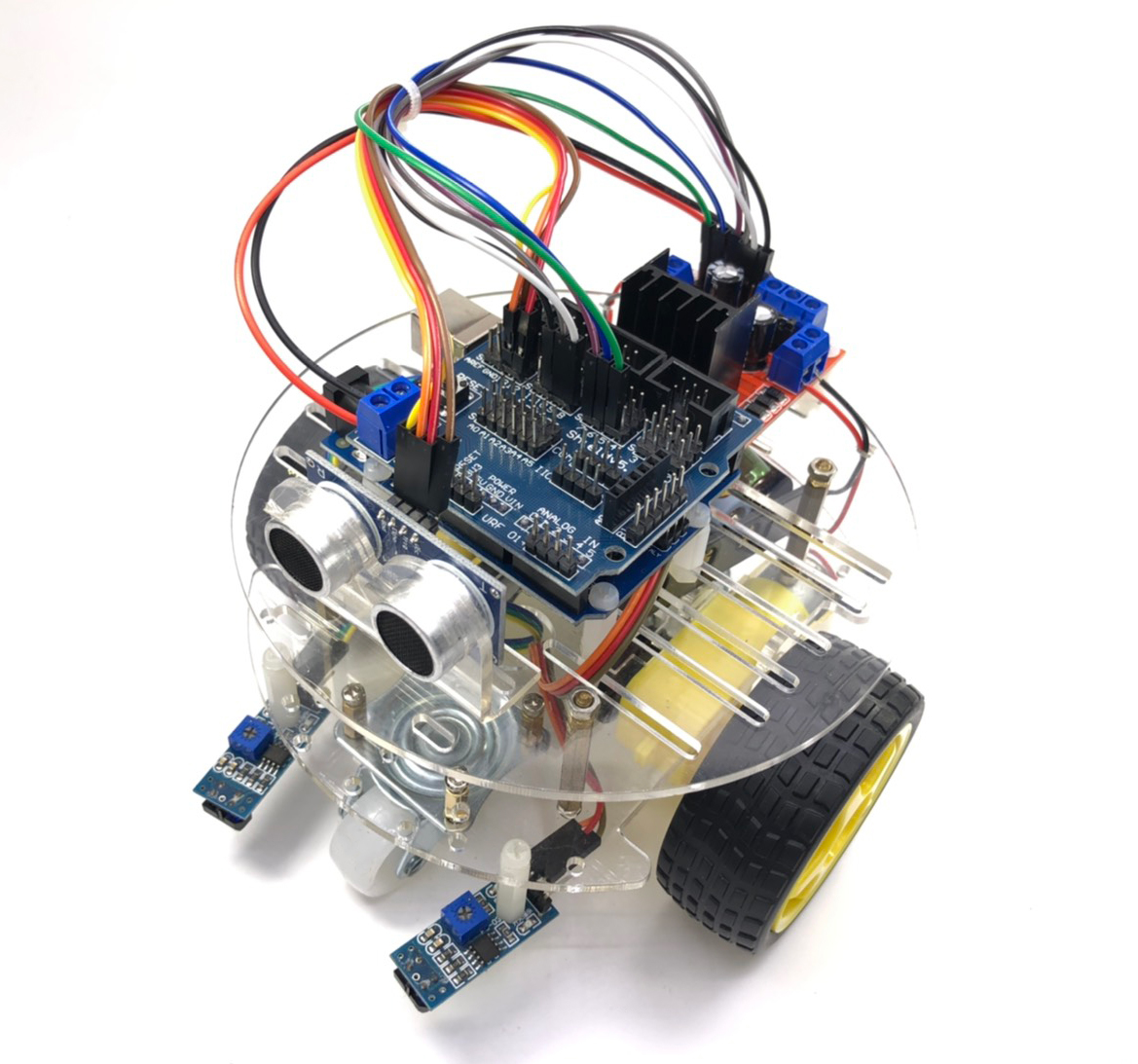Arduino 智慧車完整套件 雙層版本 避障 循跡 藍牙控制 含arduino Uno開發板 提供範例程式線路圖 傑森創工 Arduino、樹莓派的專家,創客的好朋友