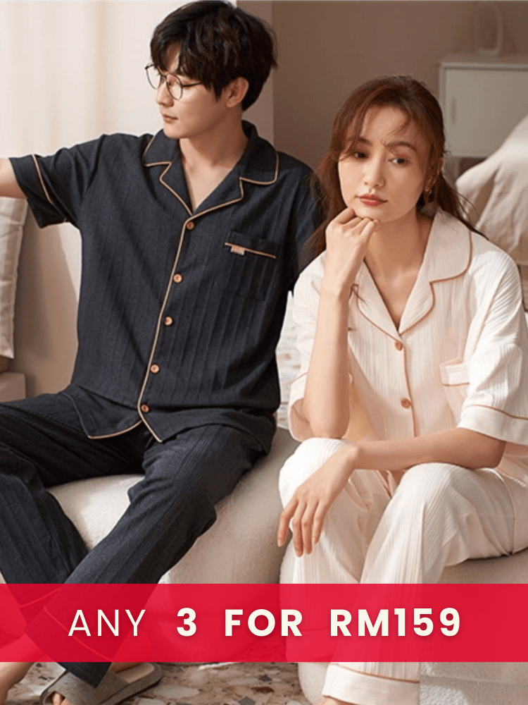 CP03 Couple Cotton Pyjamas Set – DAMIKO - Sexy Lingerie Online Malaysia