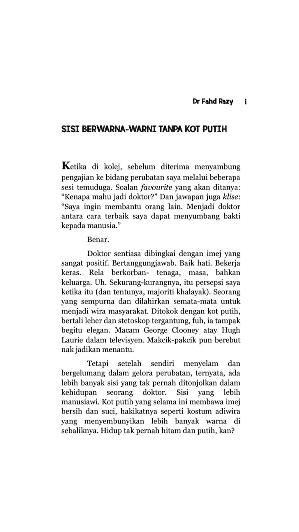 Doktor Tanpa Kot Putih – Kata-Pilar Bookstore Doktor Tanpa Kot Putih – Kata-Pilar Bookstore