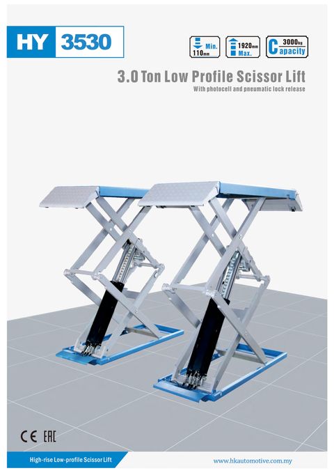 HKUNICO® HXL6435Y 3.5Ton Full-rise low profile Scissor Lifts ( (On ...