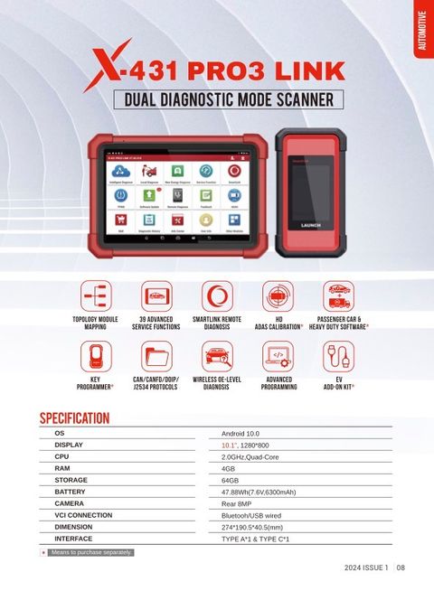 LAUNCH® X431 PRO3 LINK V2.0 Professional Diagnostic Tools – HK Automotive