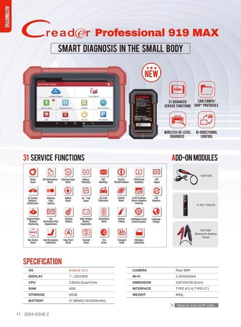 LAUNCH® X431 Professional 919 MAX Diagnostic Tool – HK Automotive