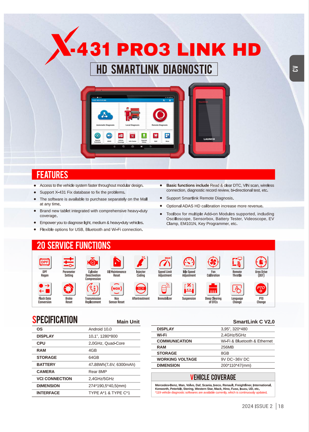 LAUNCH® X431 PRO3 LINK HD Truck Professional Diagnostic Tools – HK ...