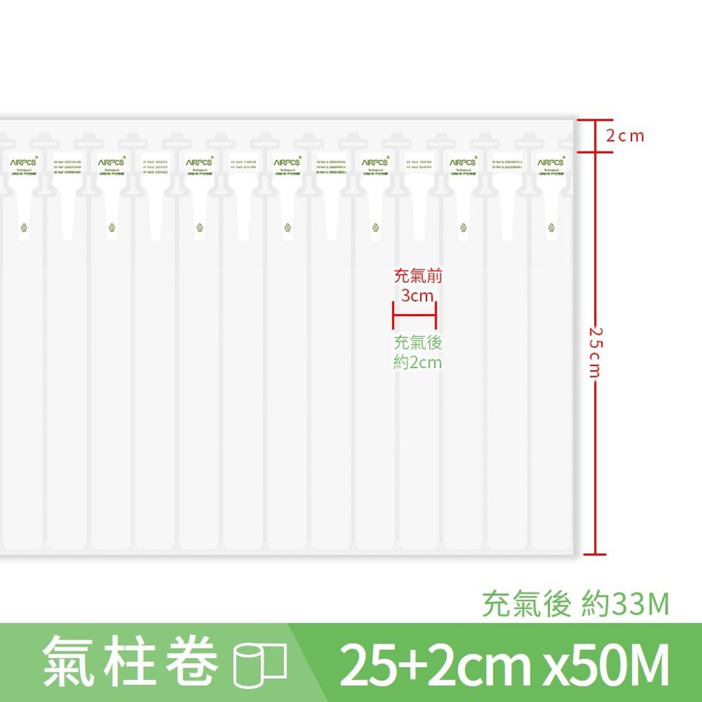 未充氣氣柱卷料, 可依需求自行修剪 – 亞比斯循環 IecoPack