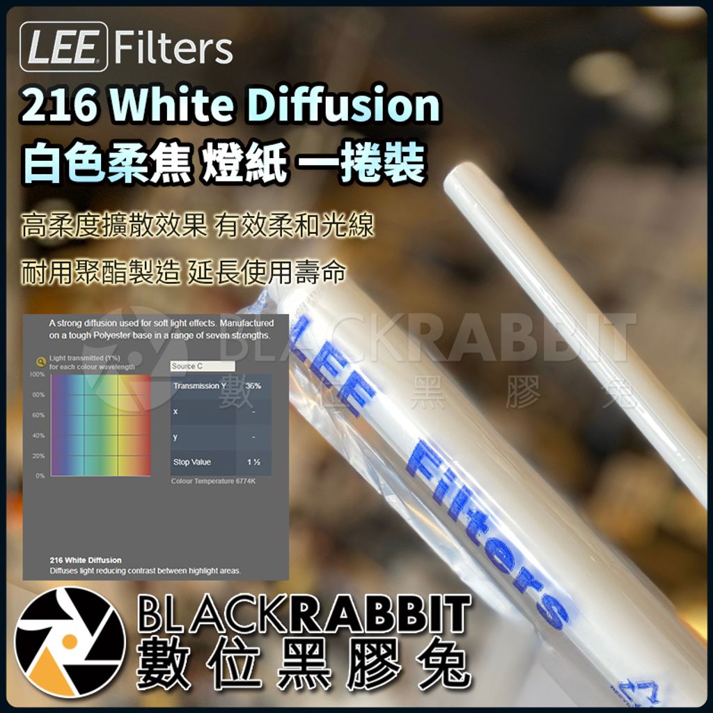 LEE Filters 216 White Diffusion 白色柔焦 燈紙 一捲裝 – 黑膠兔商行 Blackrabbit