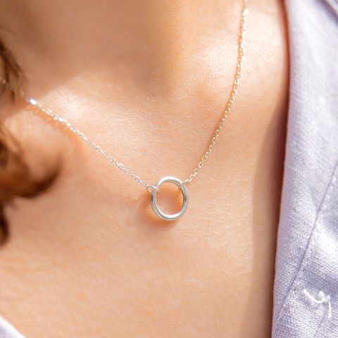 Round Silver Necklace – HAPPINER - 享受飾品搭配的幸福魔力