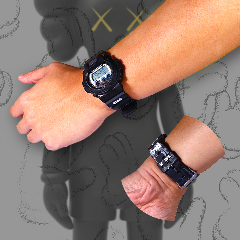 Tough Matte Black KAWS Custom Design Digital G-Shock Watch *Tin Box Set ...