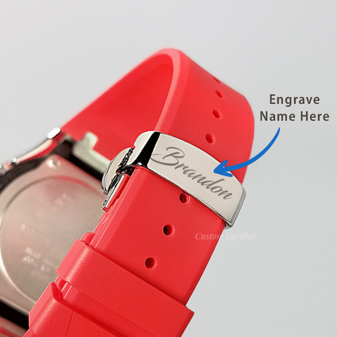 Scarlet Red Silver-Blue Customize CasiOak Mod Watch GA-2100 – Custom ...